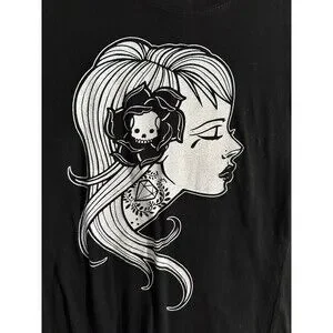 Tops | Black Market Goth Tattoo Punk Girl Shirt | Poshmark